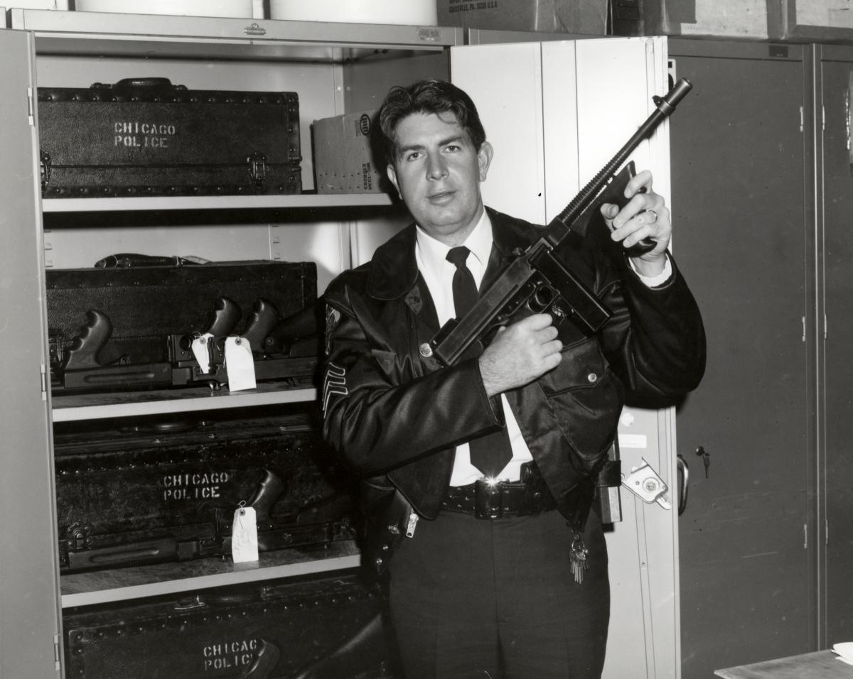 Vintage Police Photographs with the Thompson - Thompson Submachine Gun ...