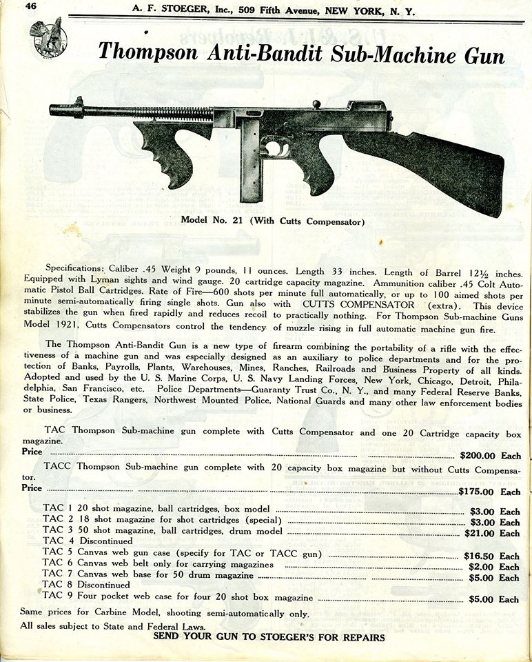 1929 Shooters Bible Thompson Ad - Thompson Submachine Gun Message Board ...