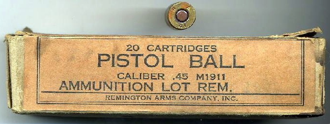 Remington Arms 50-Round Military .45 ACP Box, 1942 - Thompson ...