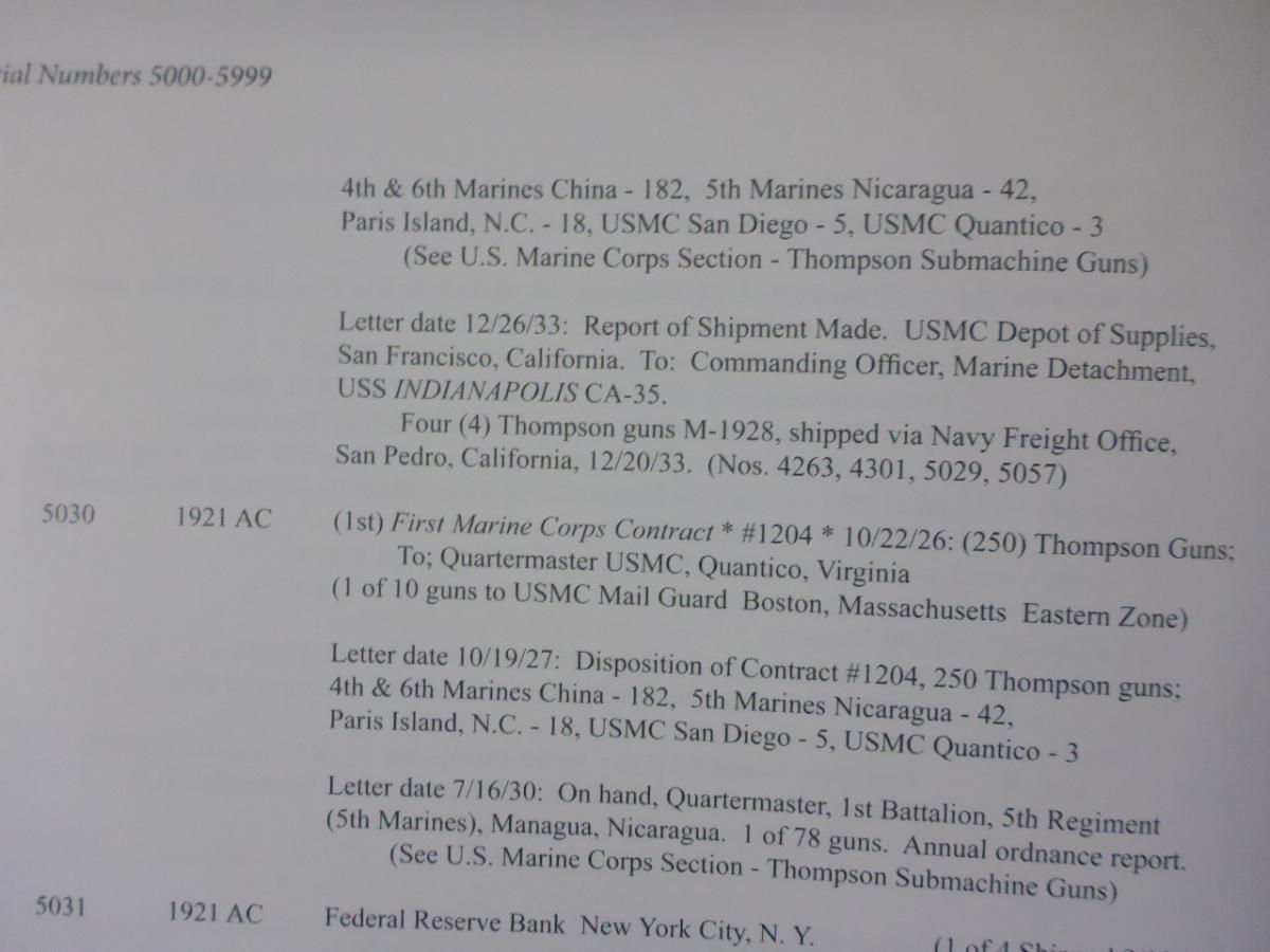 Two USMC Colt Serial Numbers - Colt Serial #'s - Board Photo ...