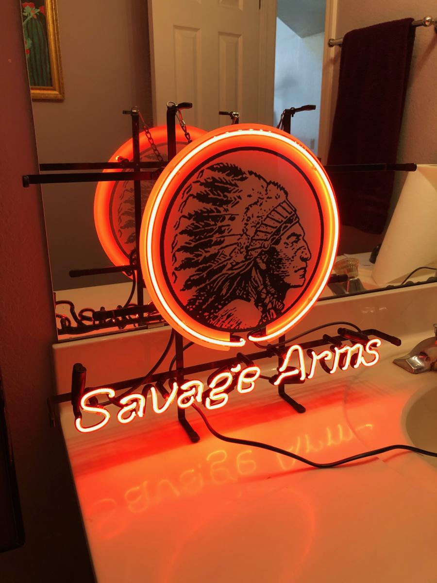 Savage Arms neon sign - Thompson Submachine Gun Message Board ...