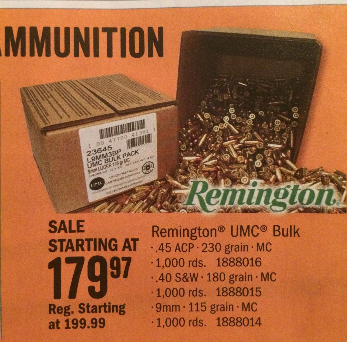 Bulk Pack Remington UMC 45 Ball - Thompson Submachine Gun Message Board ...
