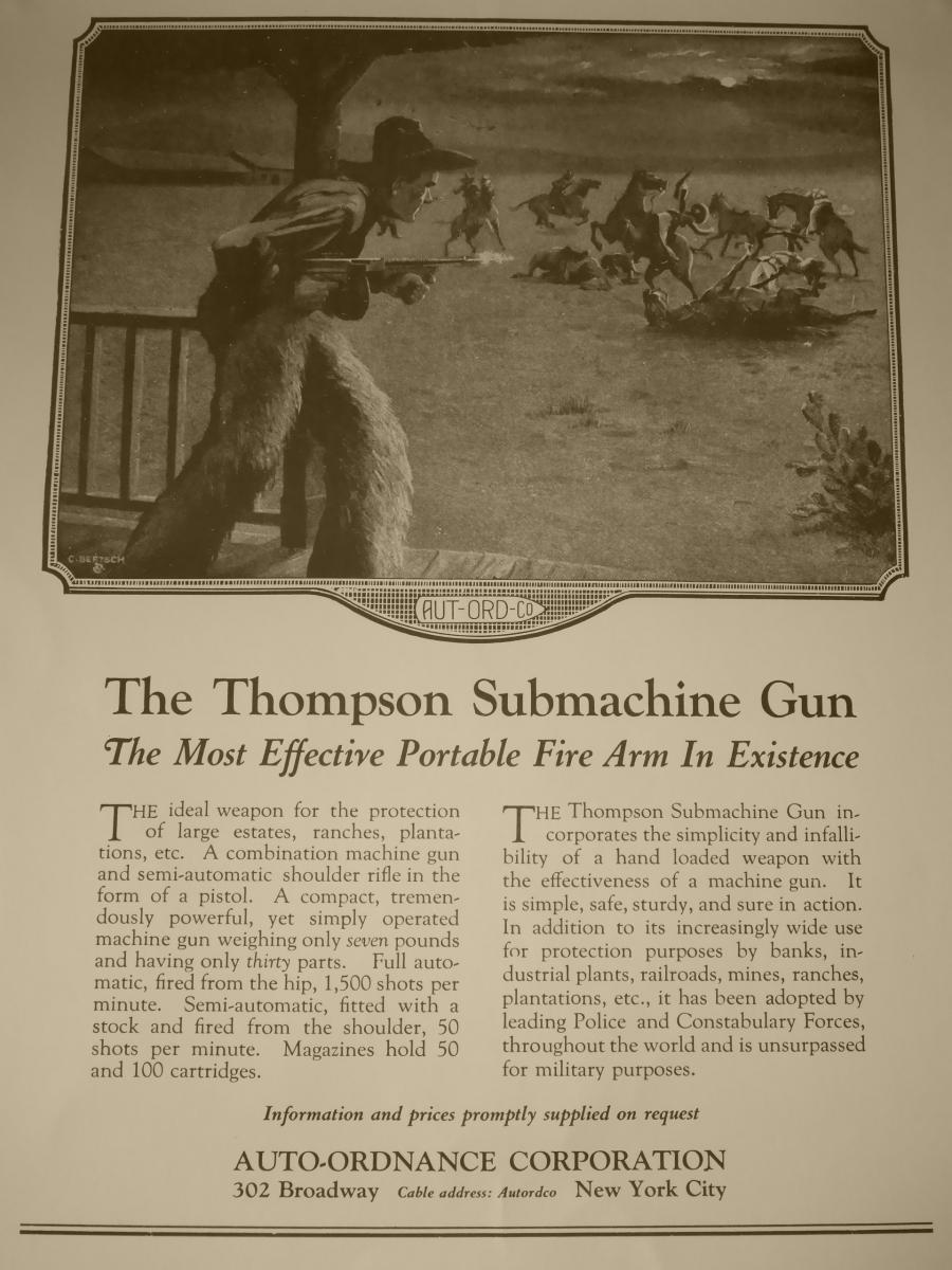 AUT-ORD-CO Advertisement Campaign in the 1920's - Thompson Submachine ...