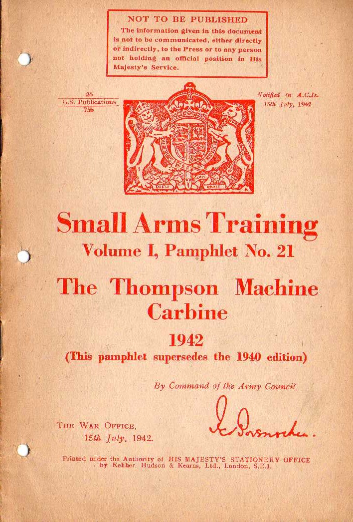 Thompson Gun Pamphlets - Thompson Submachine Gun Message Board ...
