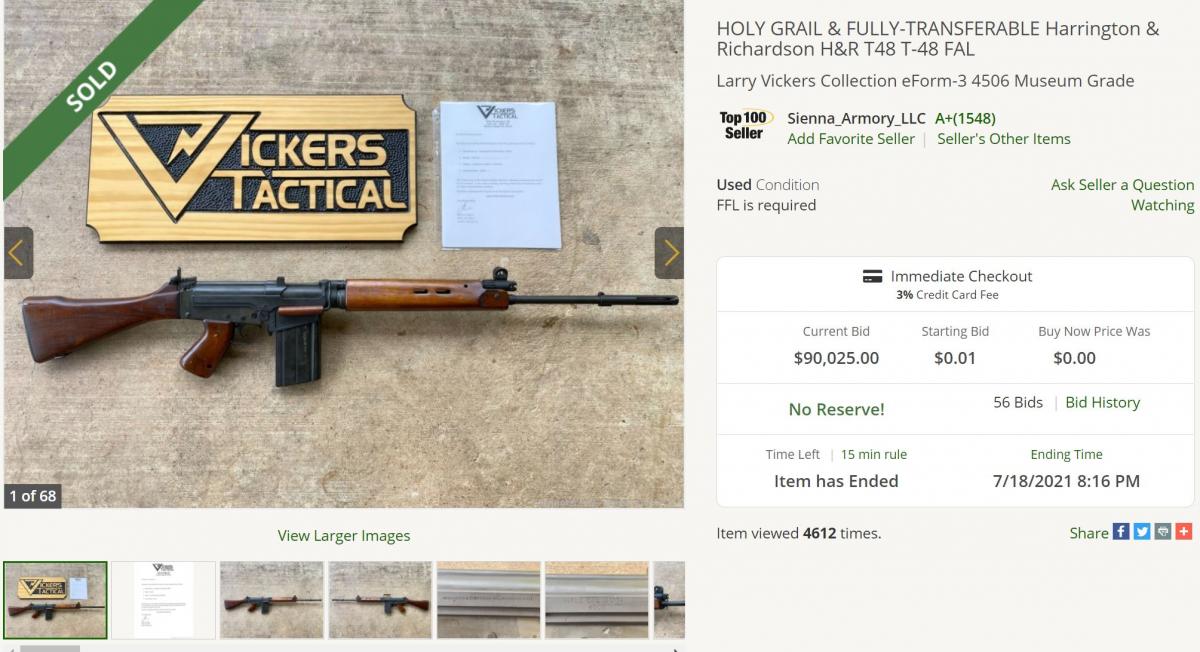 Fully transferable H&R T48 from Larry Vickers collection on GB sel ...