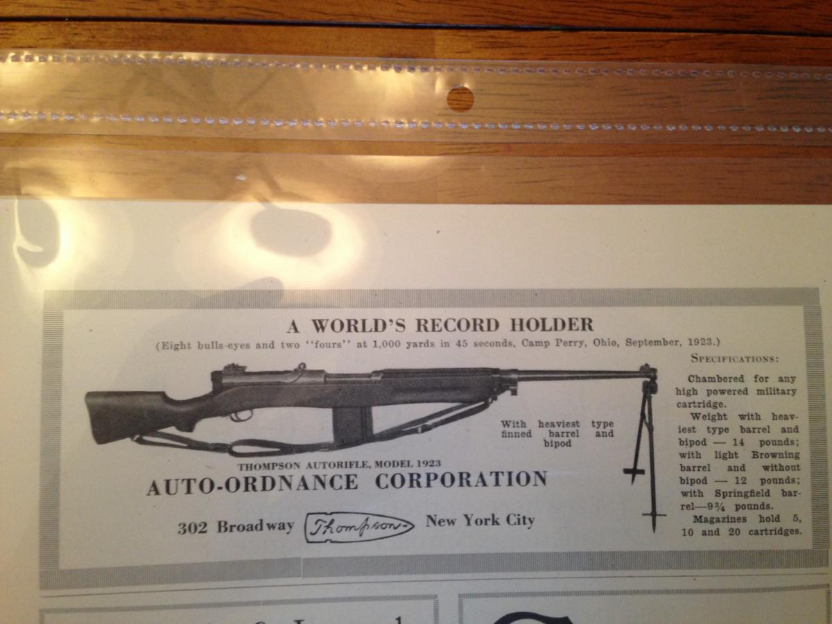 Auto Ordnance Ads 1923 - Thompson Submachine Gun Message Board ...