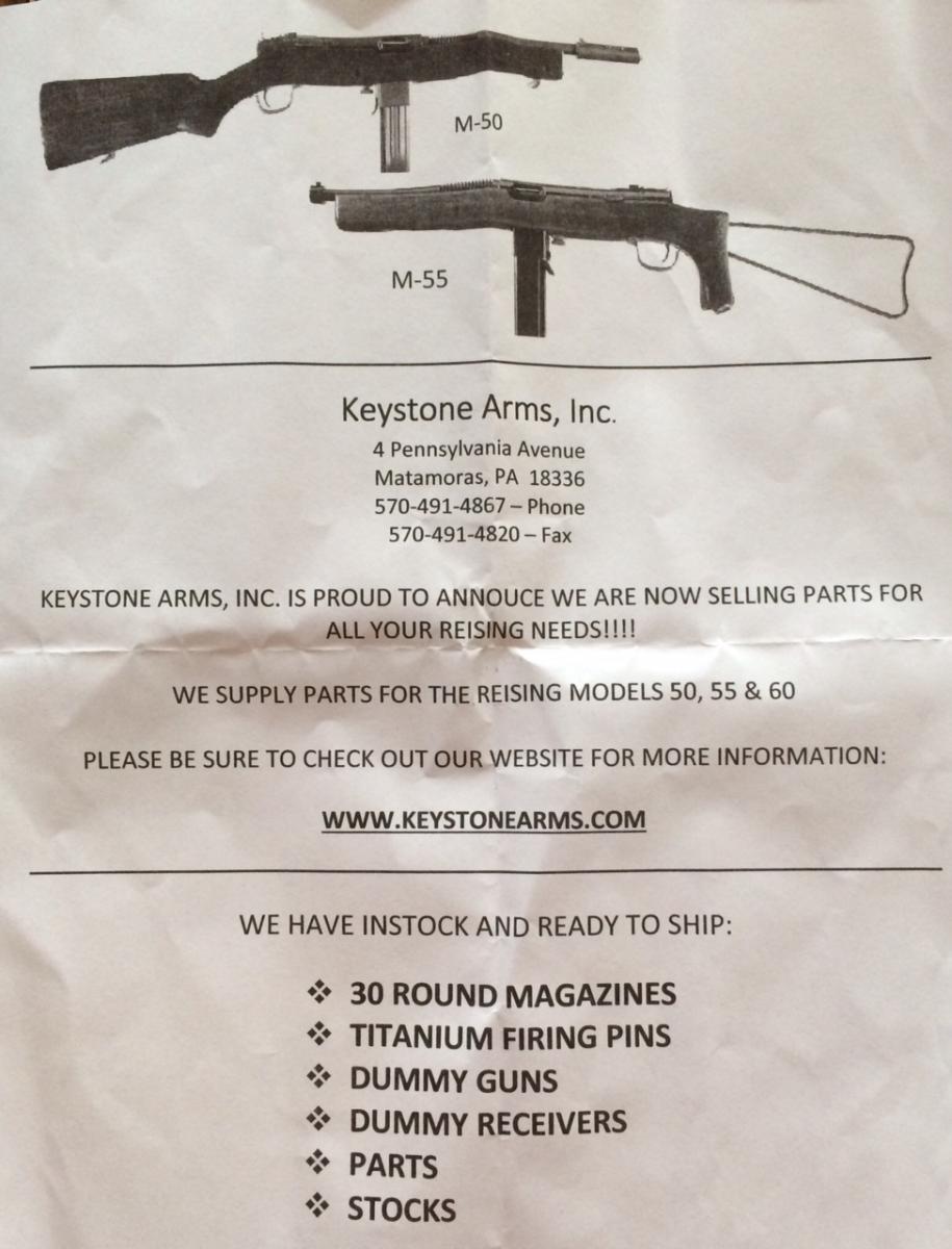 Reising Dummy Guns Now Available from Keystone Arms - KCR Preview - Reising Message Board ...