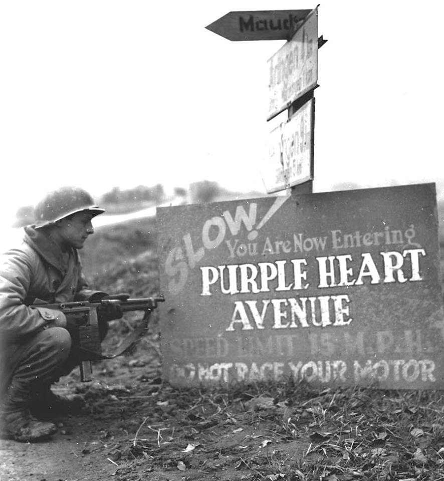 Photograph: G.I. Holding M1A1 Thompson With Taped Stick Magazines ...