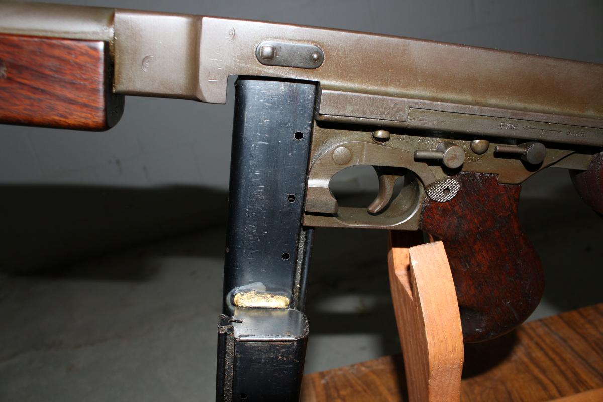 Photograph: G.I. Holding M1A1 Thompson With Taped Stick Magazines ...