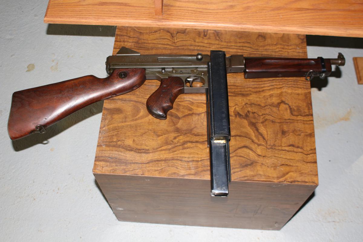 Photograph: G.I. Holding M1A1 Thompson With Taped Stick Magazines ...