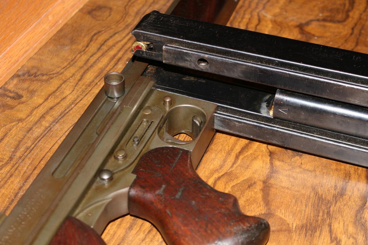Photograph: G.I. Holding M1A1 Thompson With Taped Stick Magazines ...
