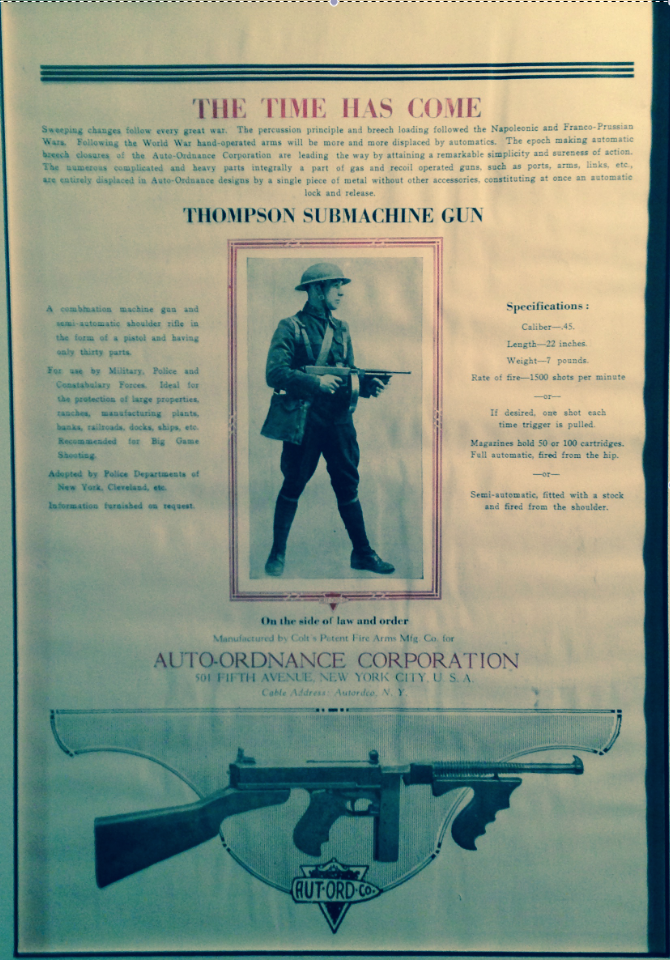 AUT-ORD-CO Advertisement Campaign in the 1920's - Thompson Submachine ...