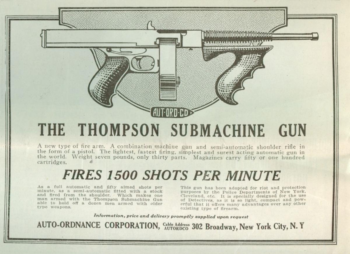 AUT-ORD-CO Advertisement Campaign in the 1920's - Thompson Submachine ...