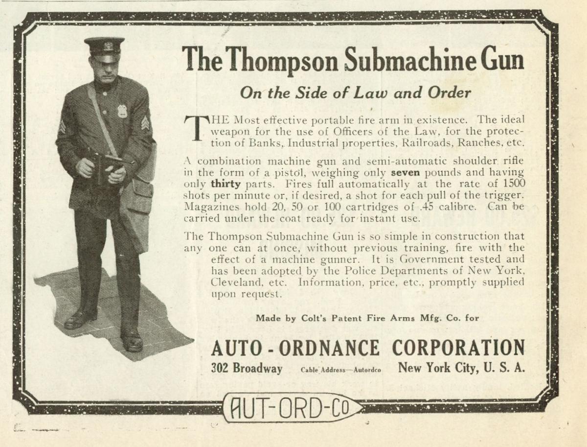 AUT-ORD-CO Advertisement Campaign in the 1920's - Thompson Submachine ...