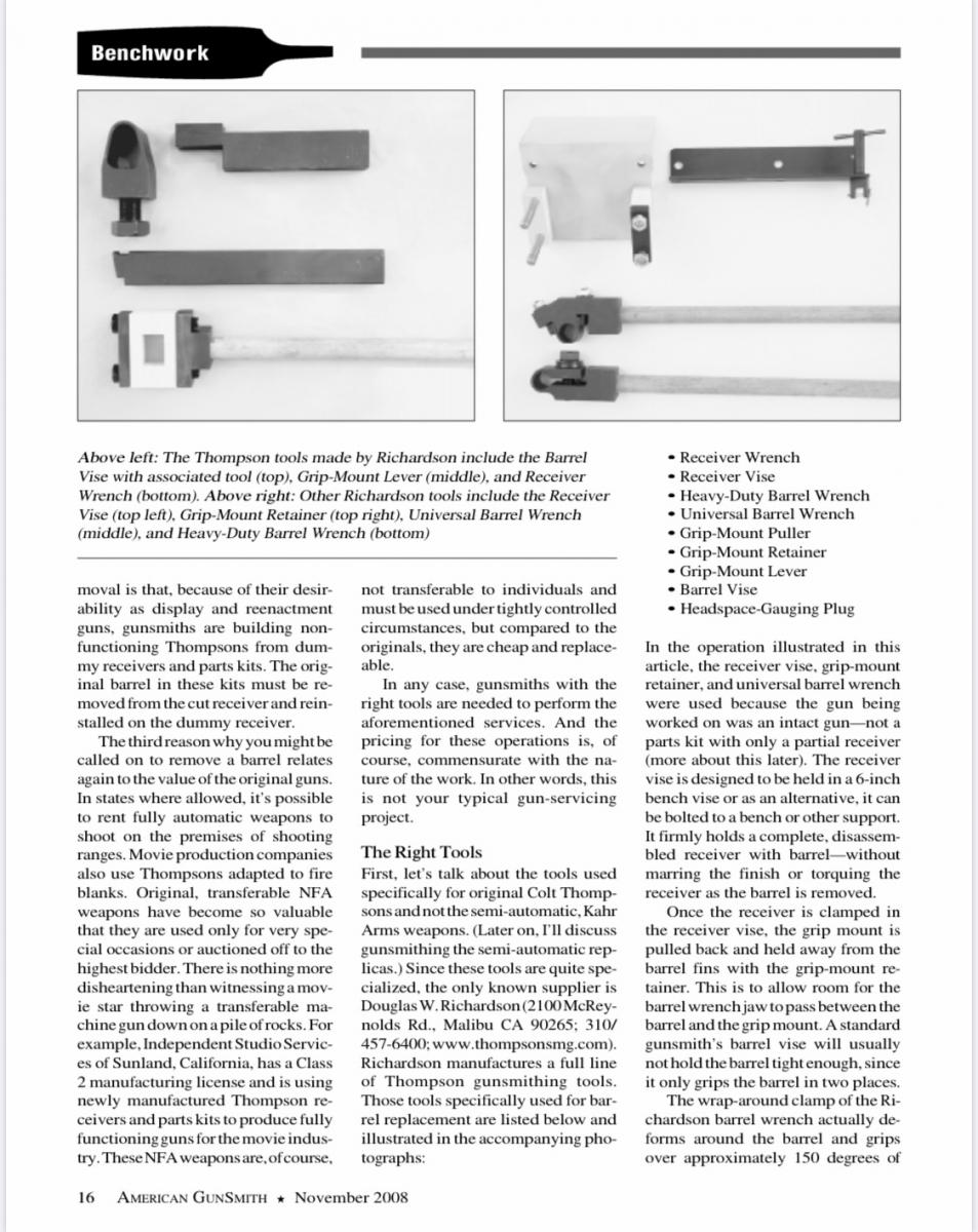 Barrel Vise - Page 2 - Thompson Submachine Gun Message Board ...