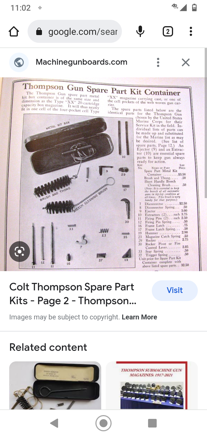 WTB : Reproduction Thompson spare parts tin. - Thompson Submachine Gun ...