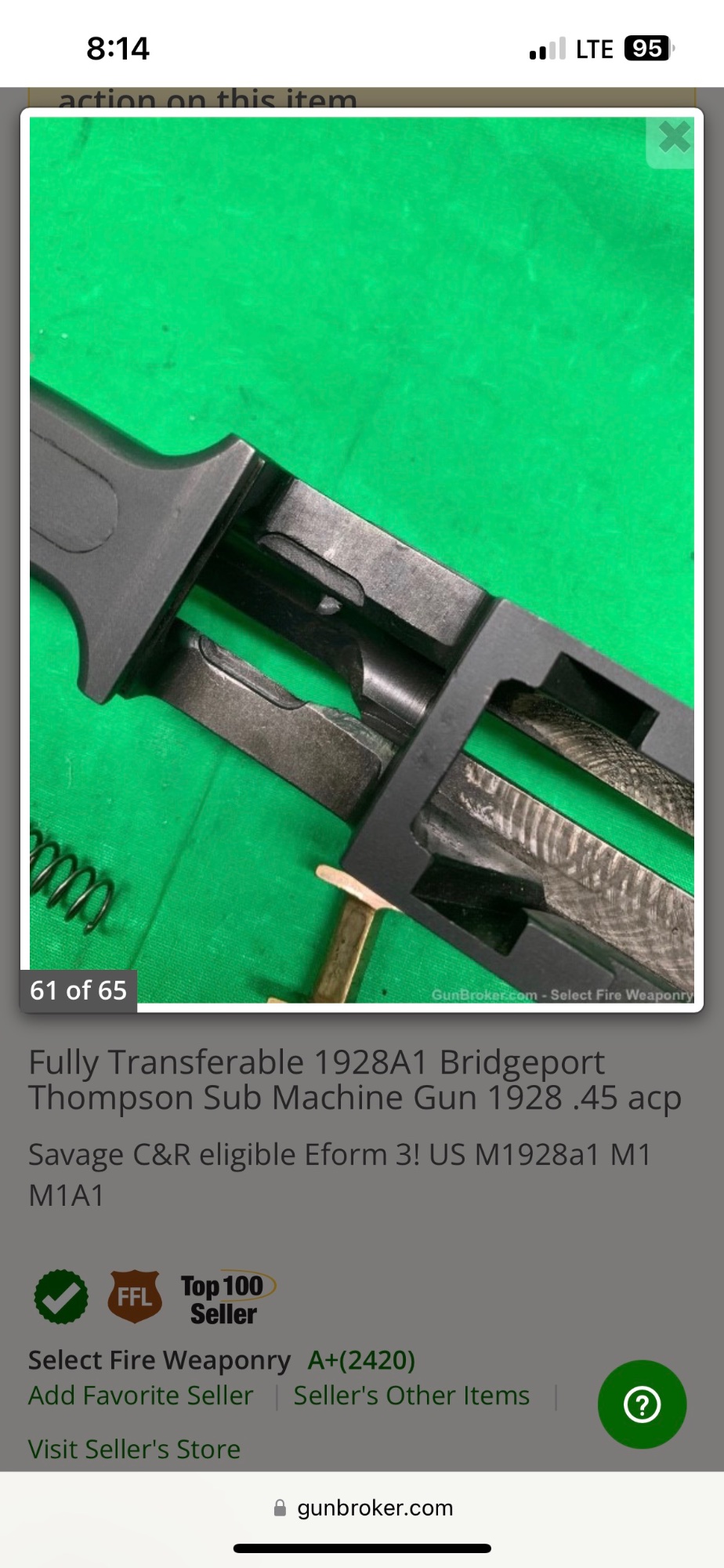 1928 Bridgeport with shaved blish lock. - Thompson Submachine Gun ...