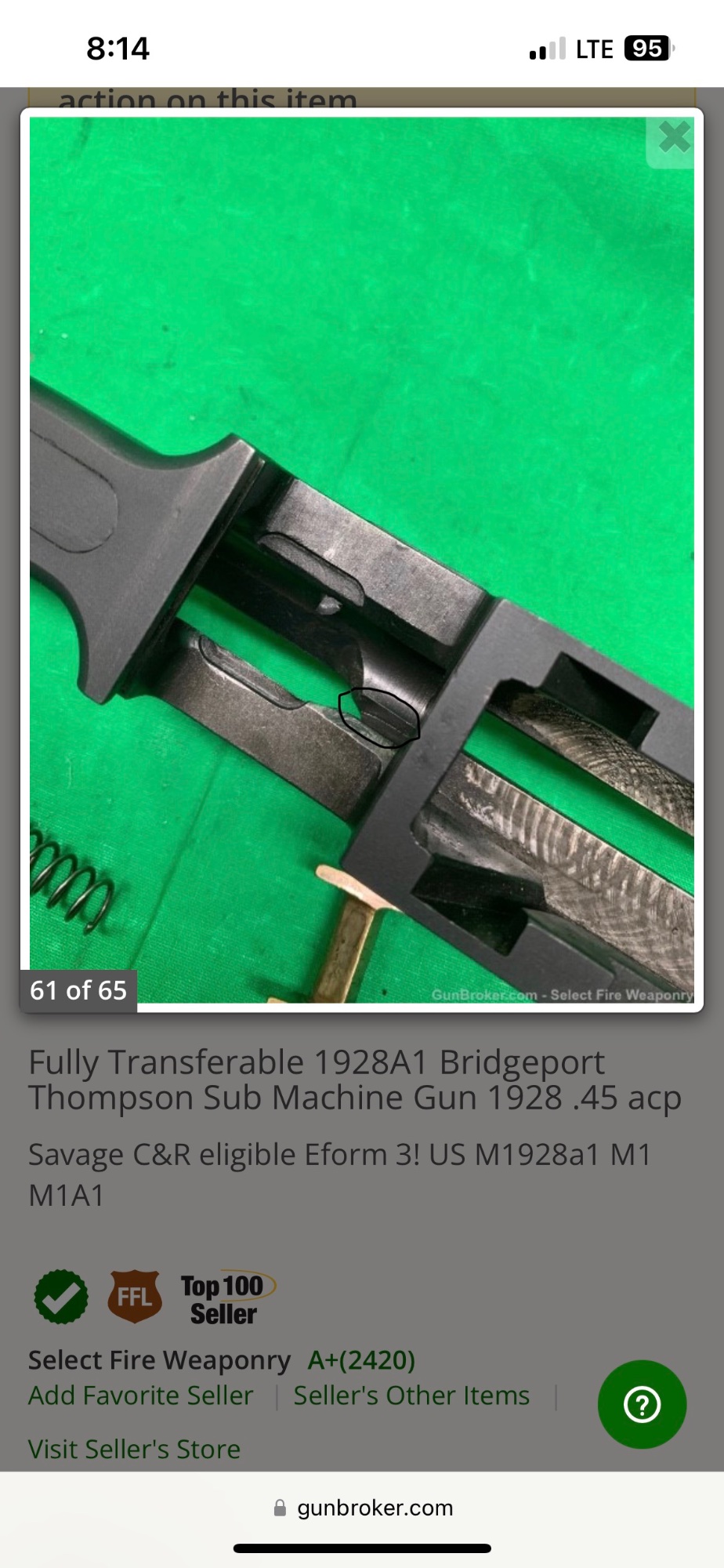1928 Bridgeport with shaved blish lock. - Thompson Submachine Gun ...