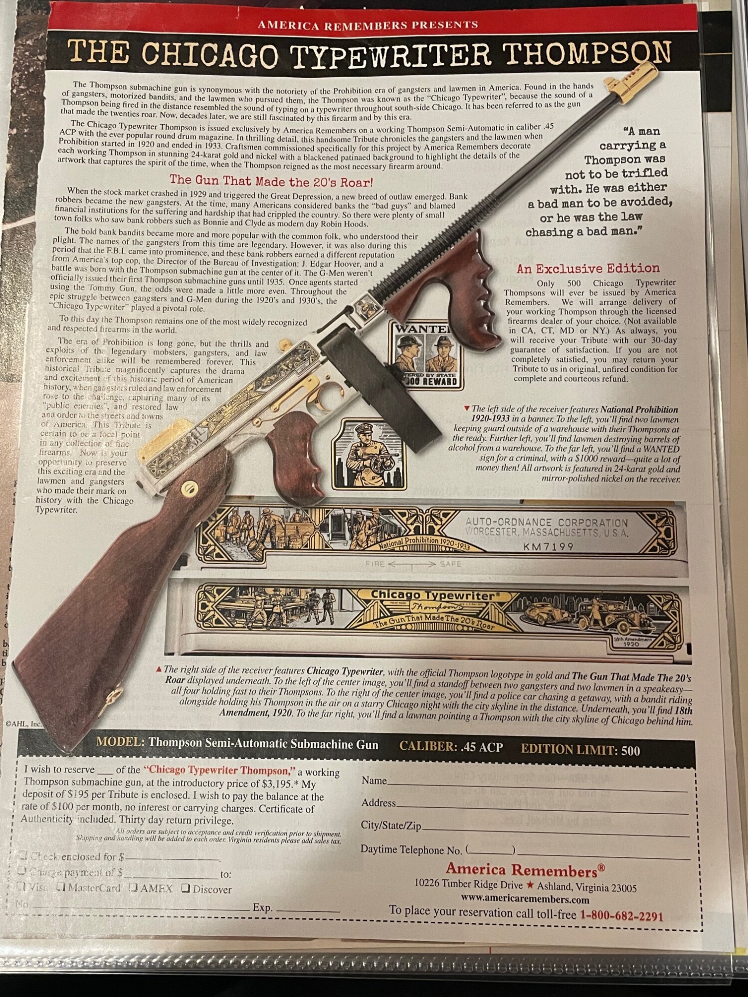 1927 A1 Gold limited edition for sale in France - Thompson Semi-Auto ...