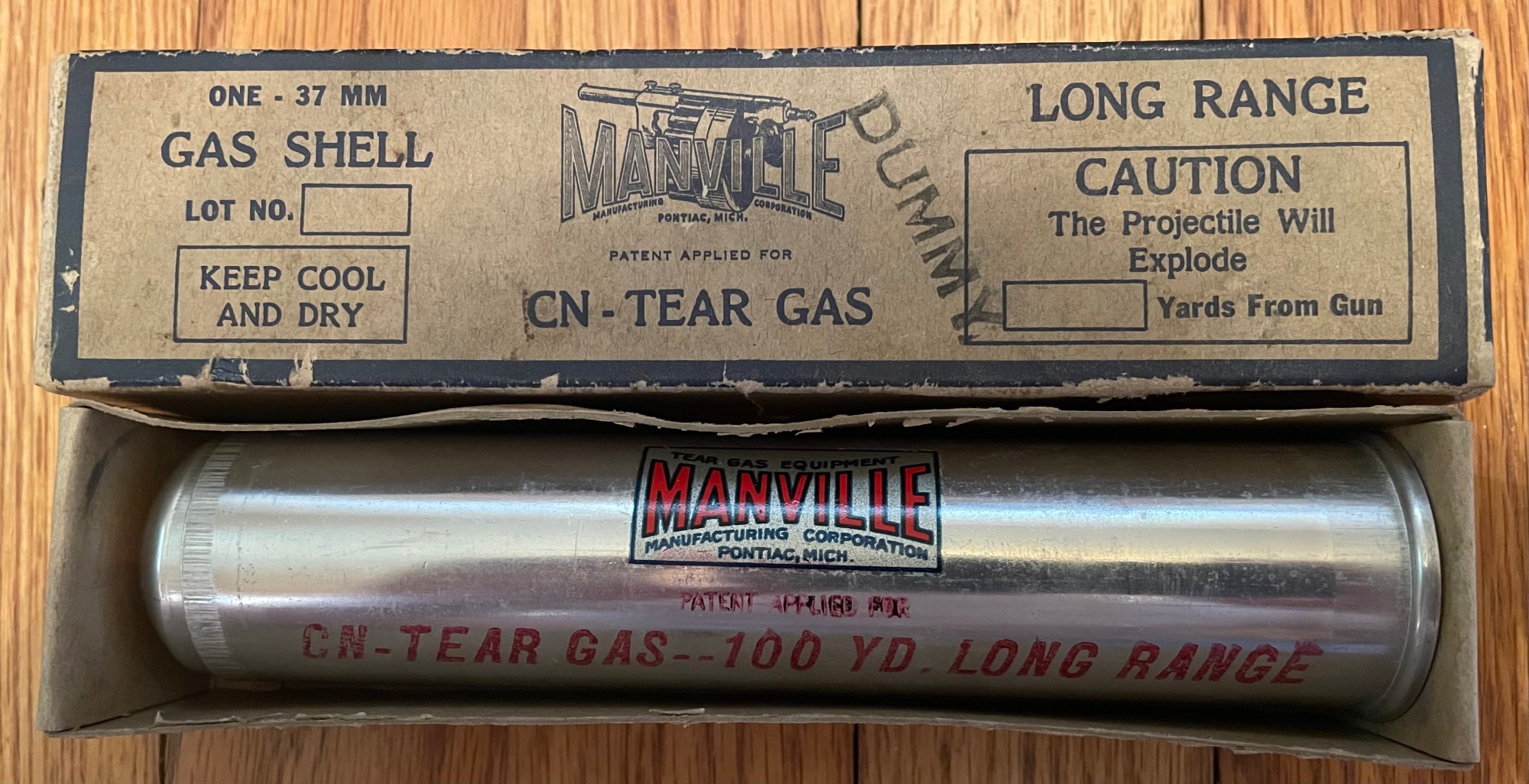 Manville 37mm Gas Shell - Tear Gas Guns and Other Specialized Law ...
