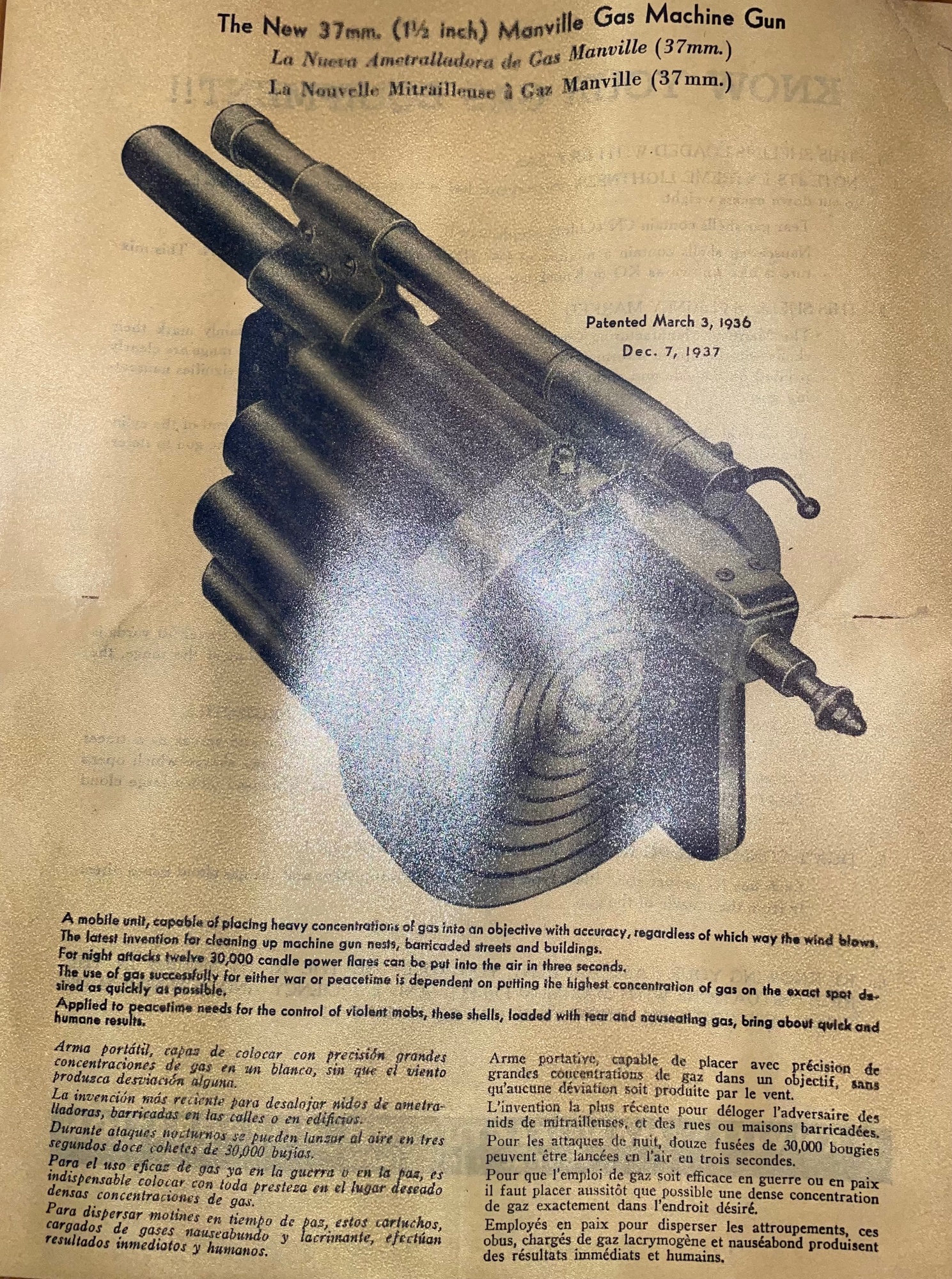 Manville 37mm Gas Shell - Tear Gas Guns and Other Specialized Law ...