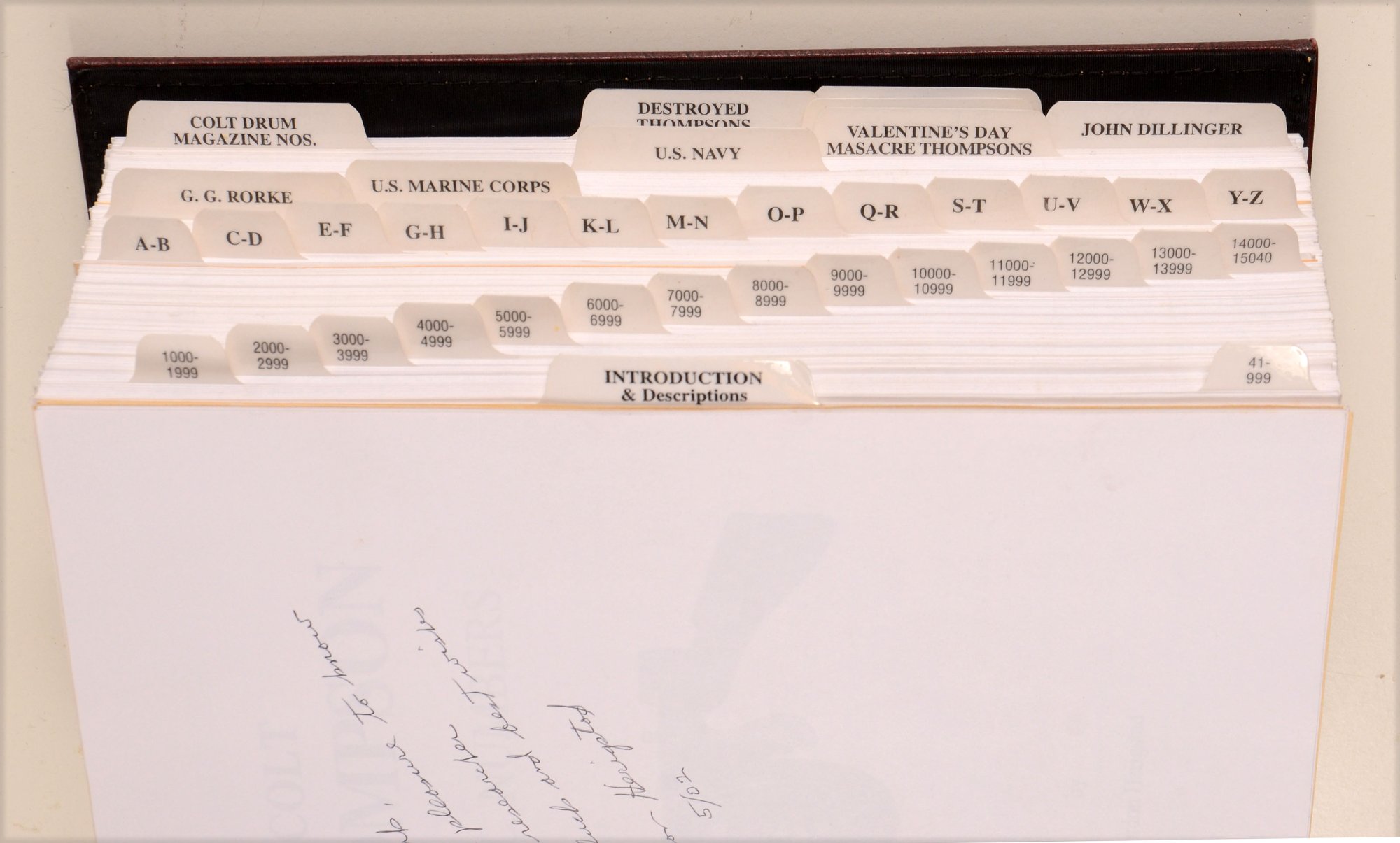 SOLD Colt Thompson Serial Numbers, by Gordon Herigstad - Thompson ...